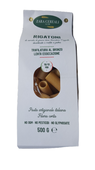 Pâtes RIGATONI de blé dur Senatore Cappelli 500 gr